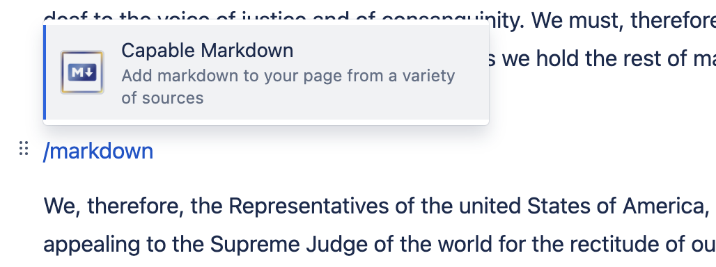 Insert Markdown into a page