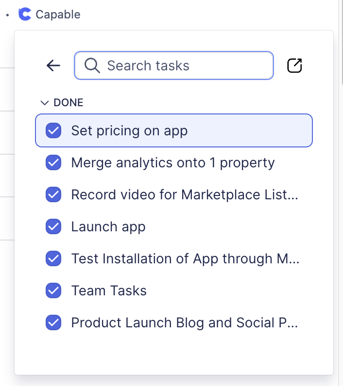 Using the Tasks Panel